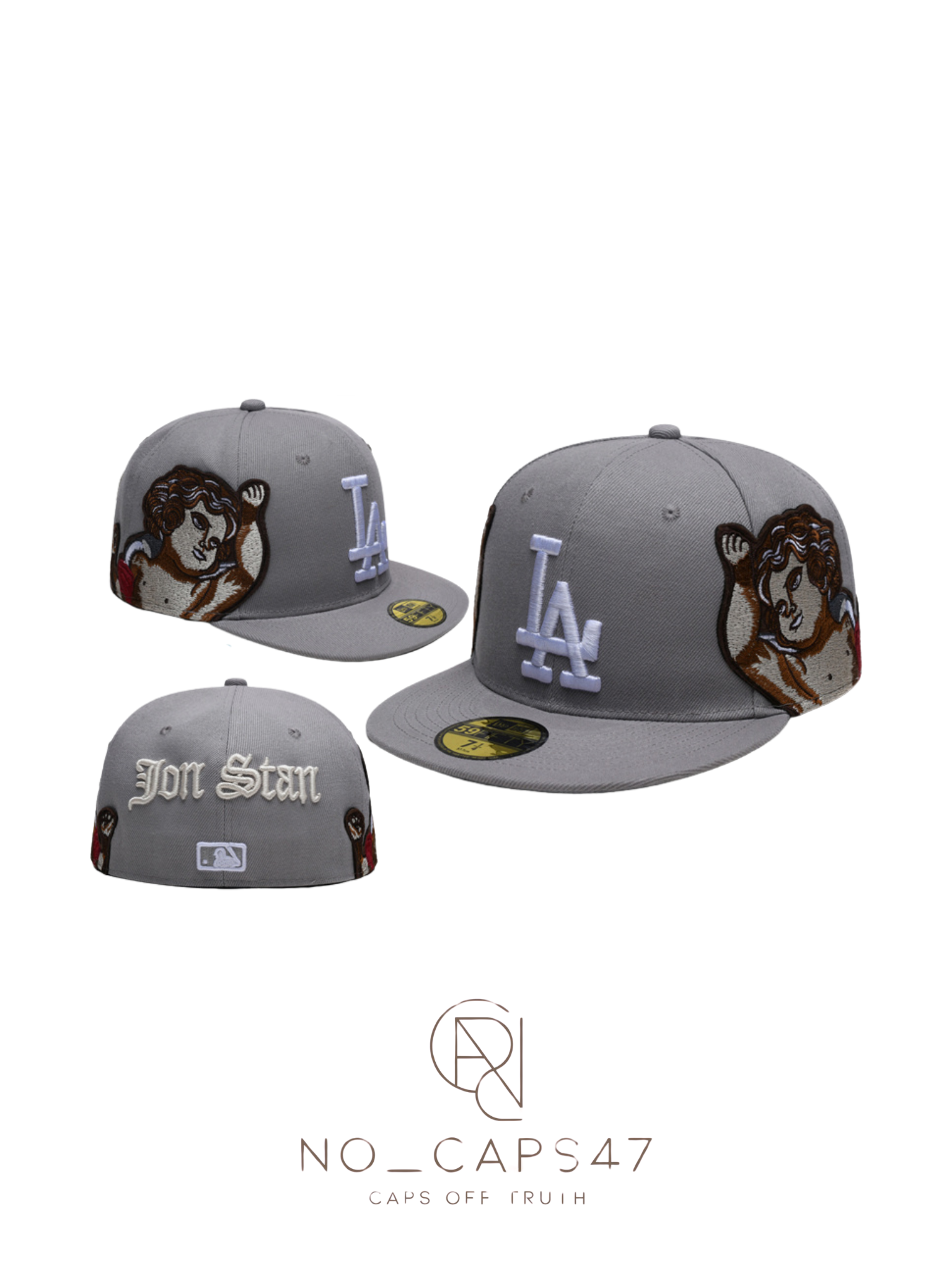 Los Angeles Dodgers Jon Stan X MLB Gray Cap - NO CAPS LA Jon Stan X MLB ...